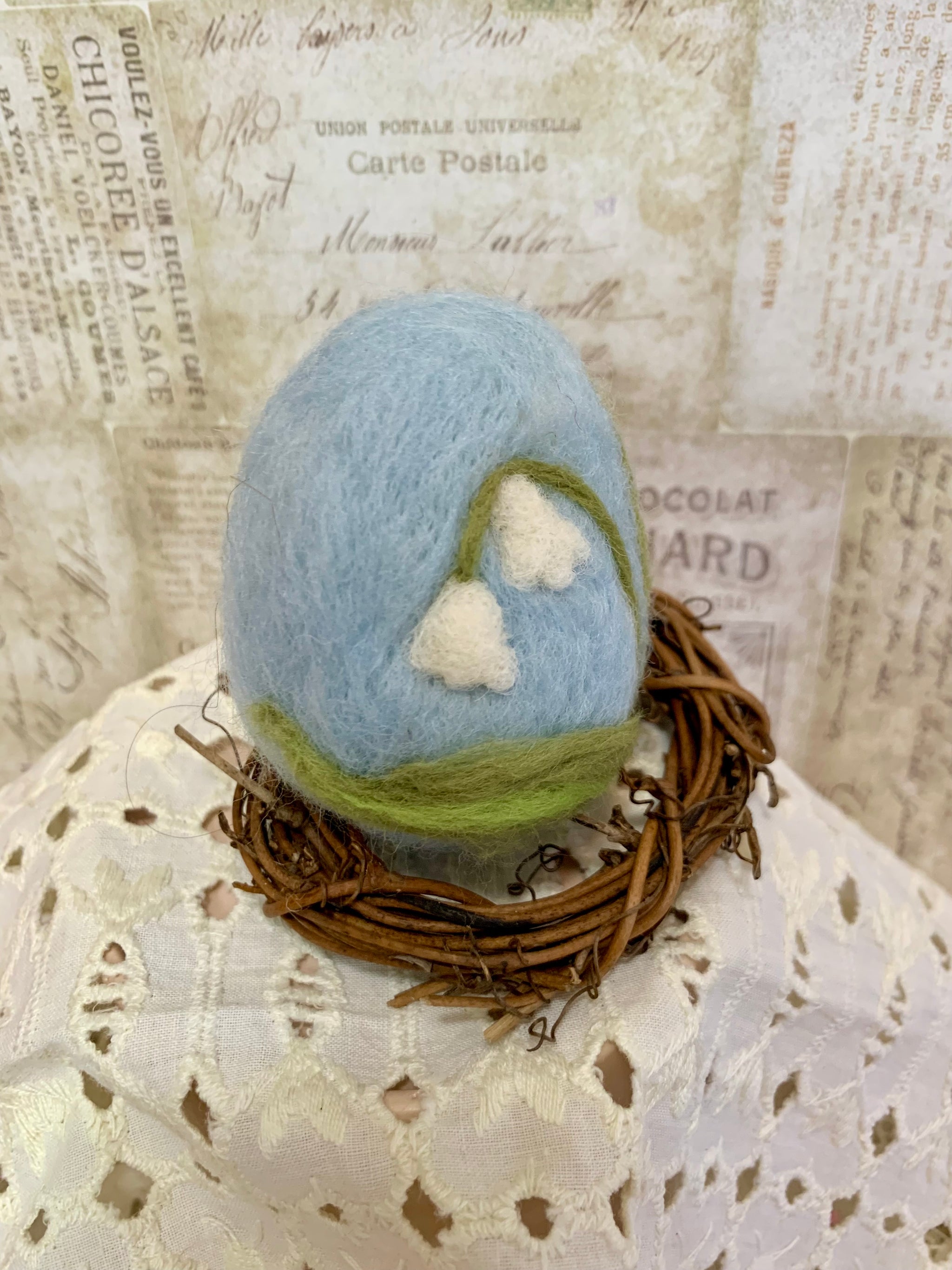 Handmade Wool Felt Floral Design Eggs for Easter | Felt Easter Ornamen ...