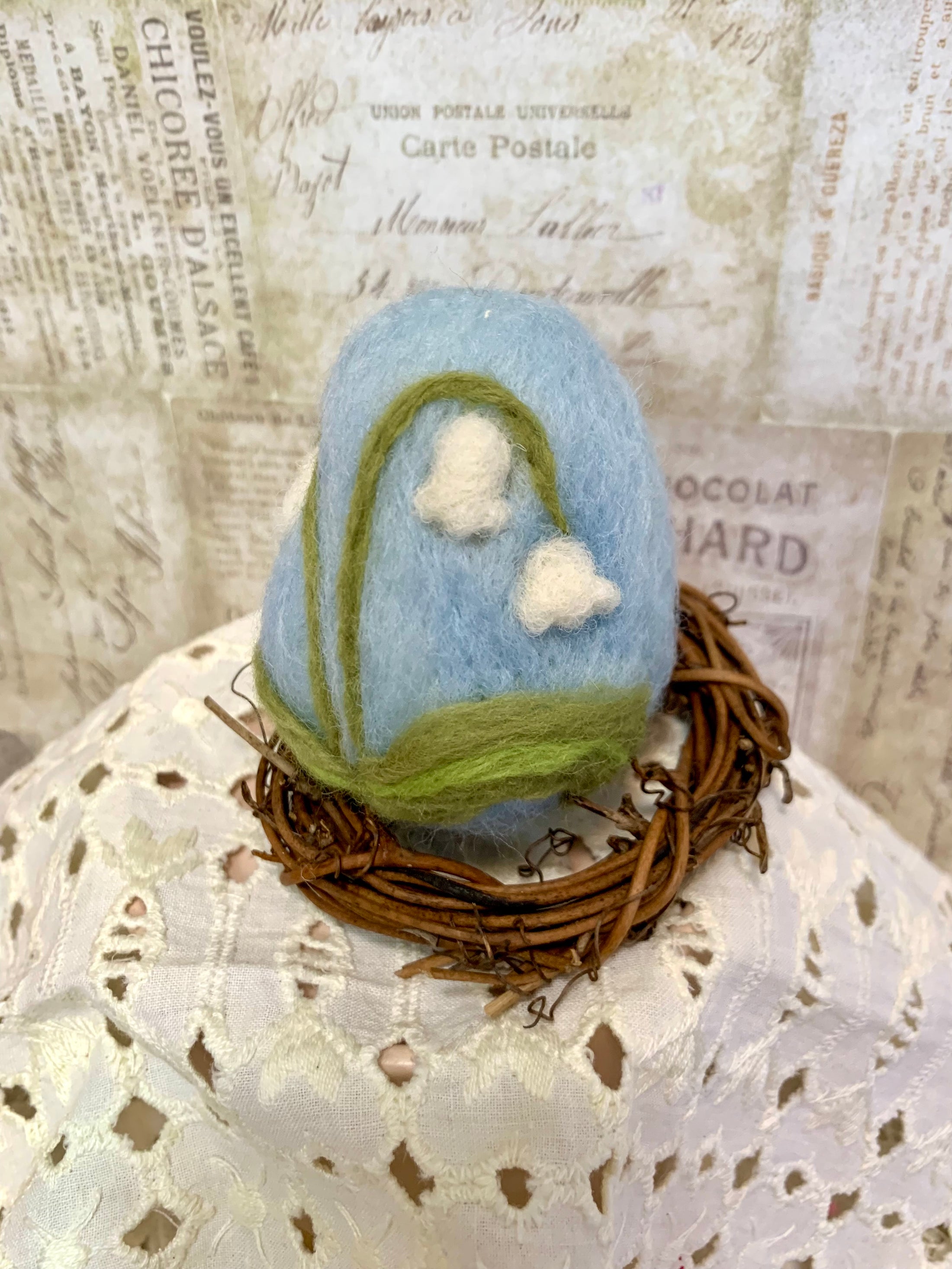 Handmade Wool Felt Floral Design Eggs for Easter | Felt Easter Ornamen ...