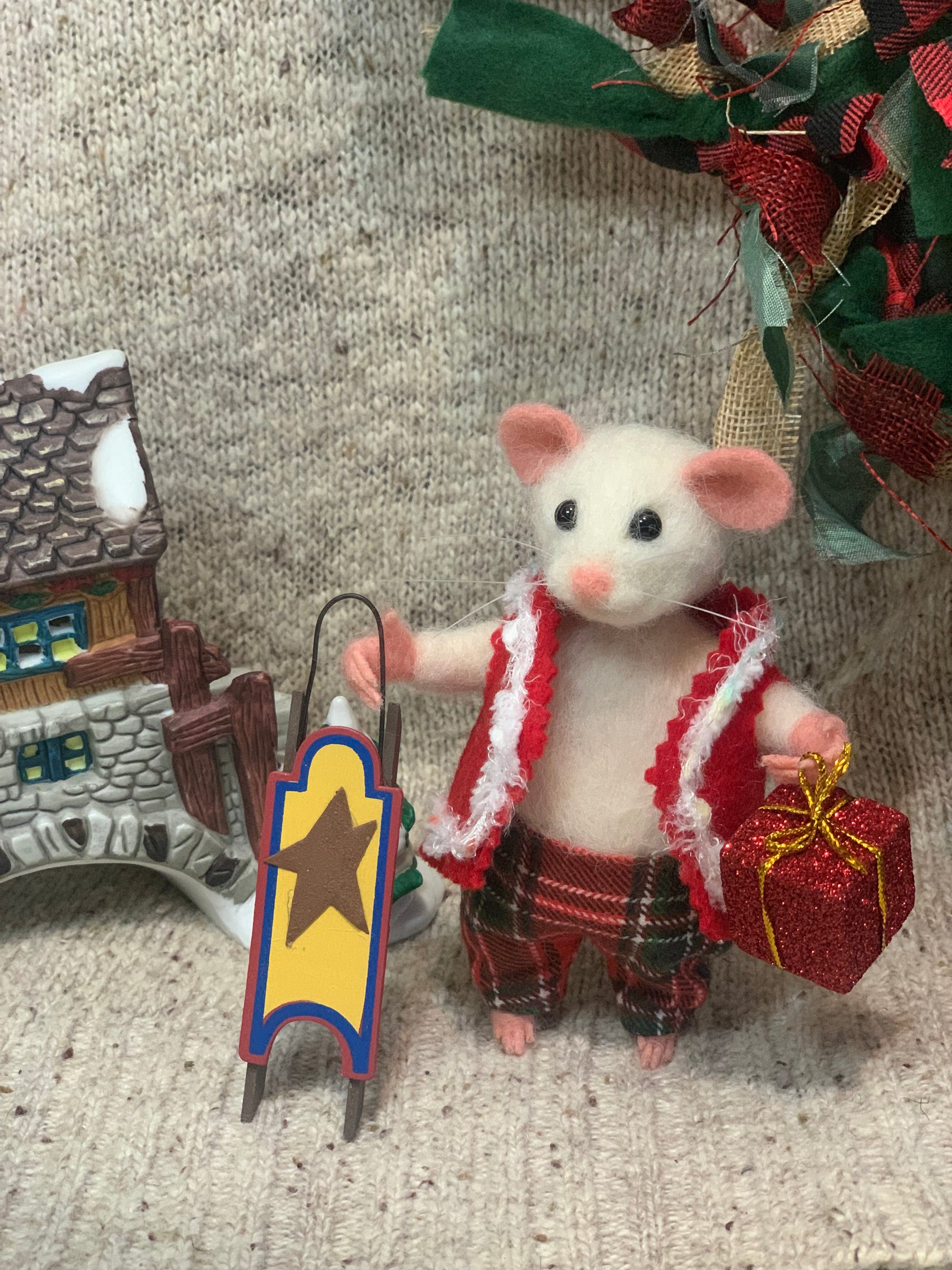 Needle Felted Mouse | Handmade Wool Animal Toy | Cute Mouse Figurine ...