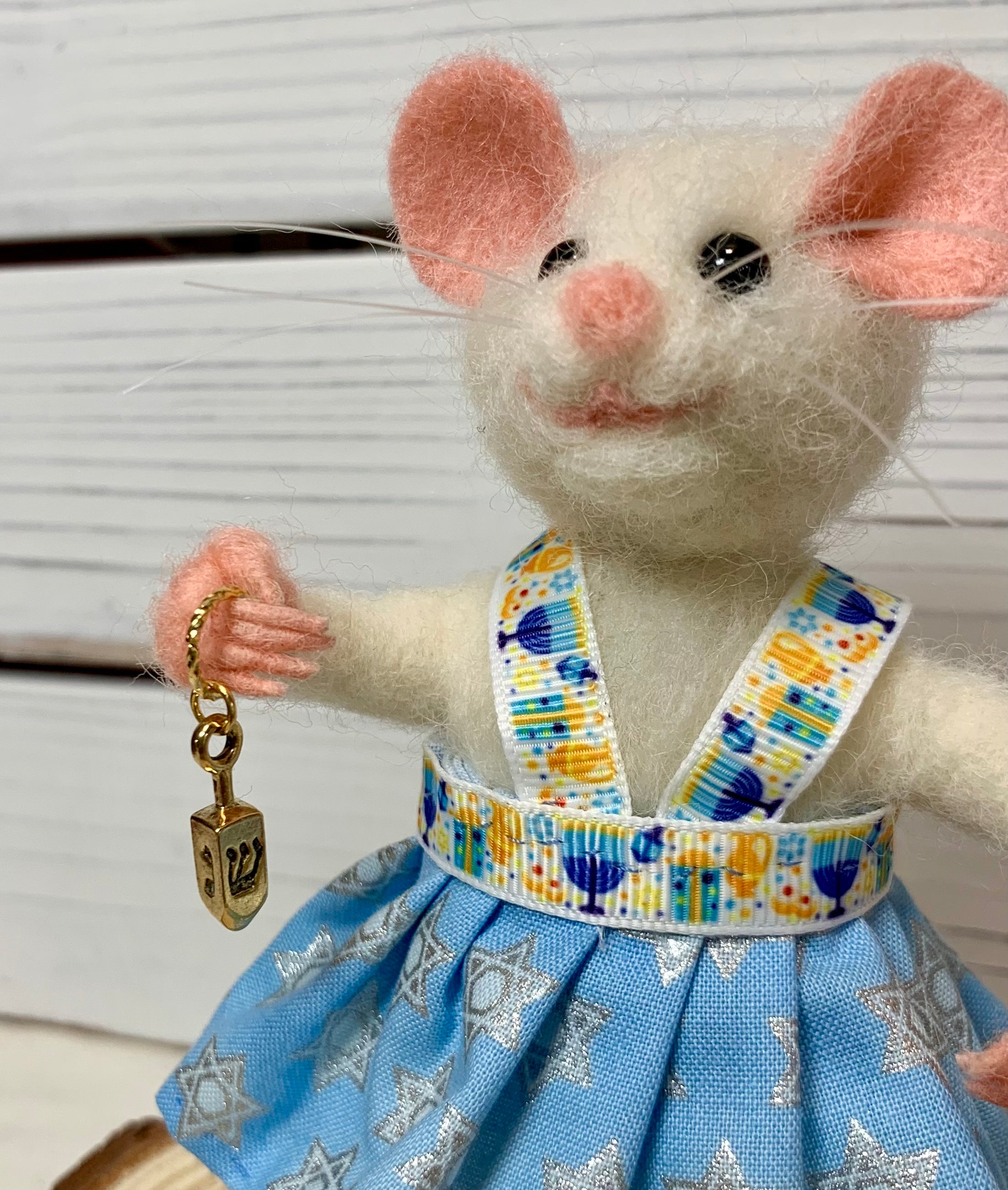 Hanukkah Mouse | Handmade Wool Animal Toy | Cute Needle Felted Mouse F ...